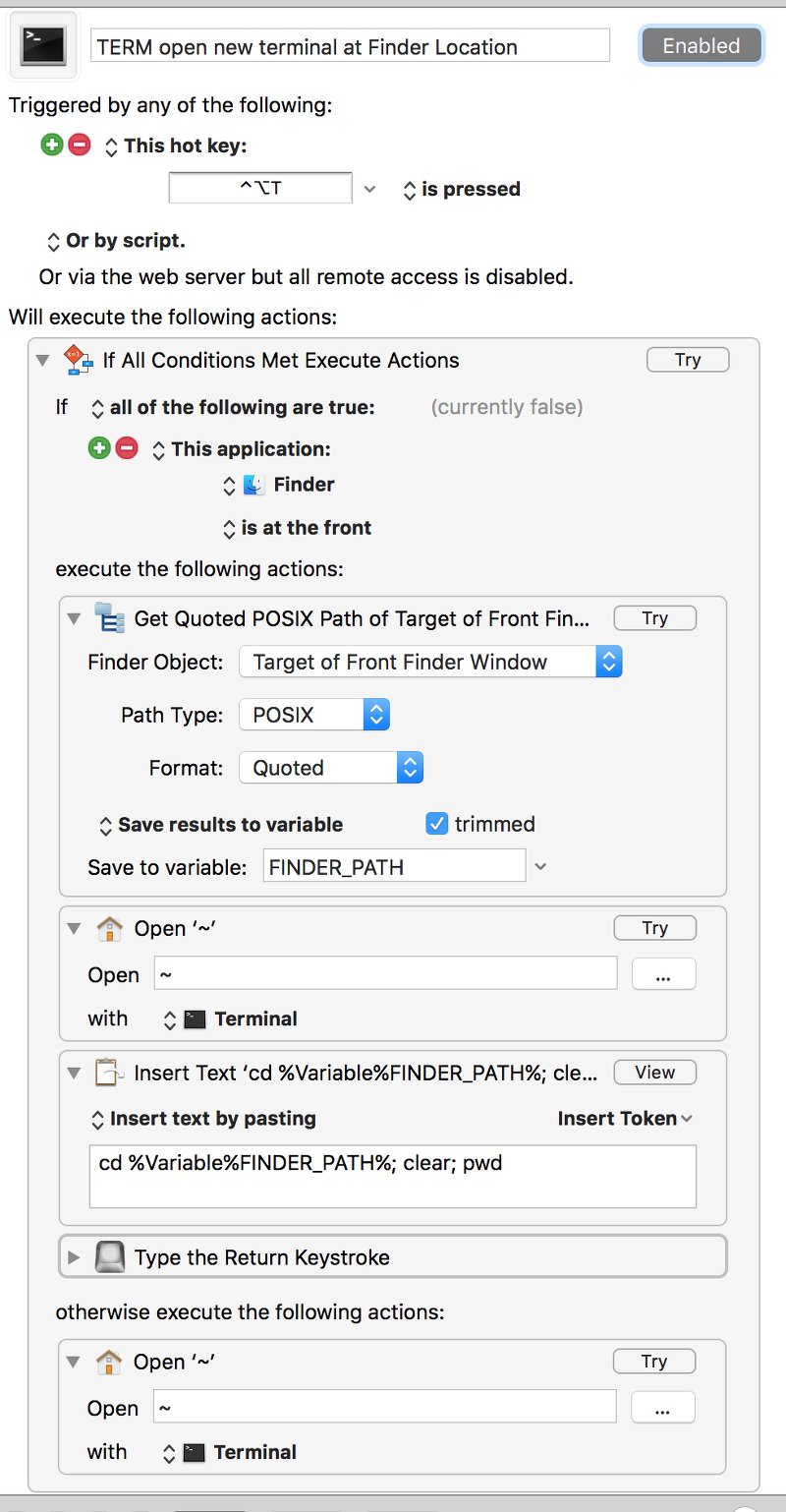 Keyboard Maestro – OSX – new Terminal at Current Finder Location – REF ...